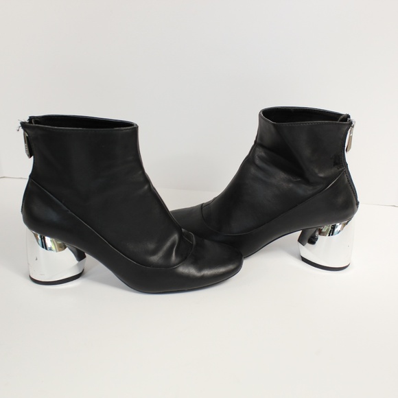 Zara | Shoes | Zara Trf Ankle Boots Mirror Block Heel Size 6 | Poshmark